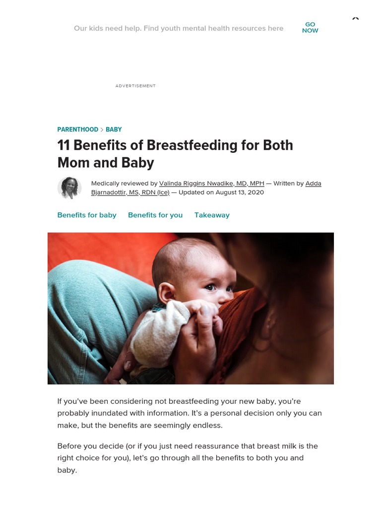11 Benefits of Breastfeeding For Both Mom and Baby | PDF ...