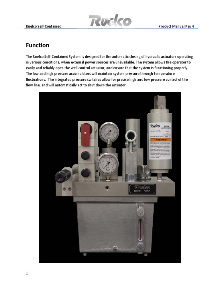 Ruelco Self Contained Product Manual Rev 4 | PDF | Valve | Pump