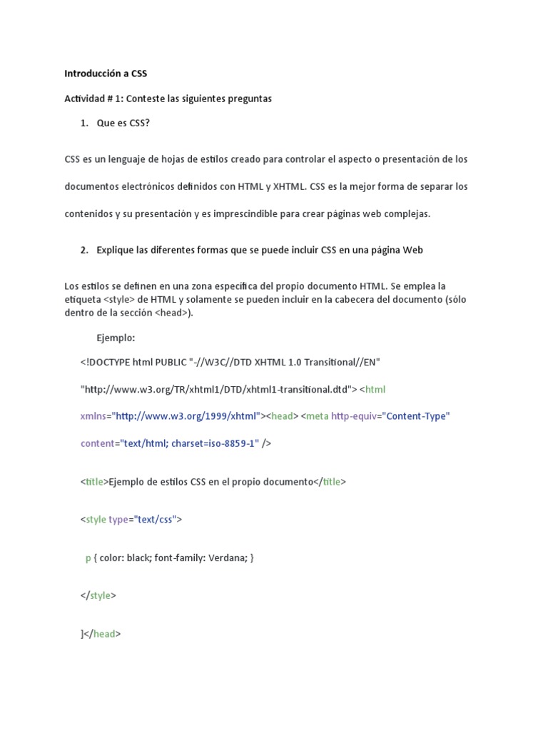 Actividad 1 CSS | PDF | HTML | Red mundial