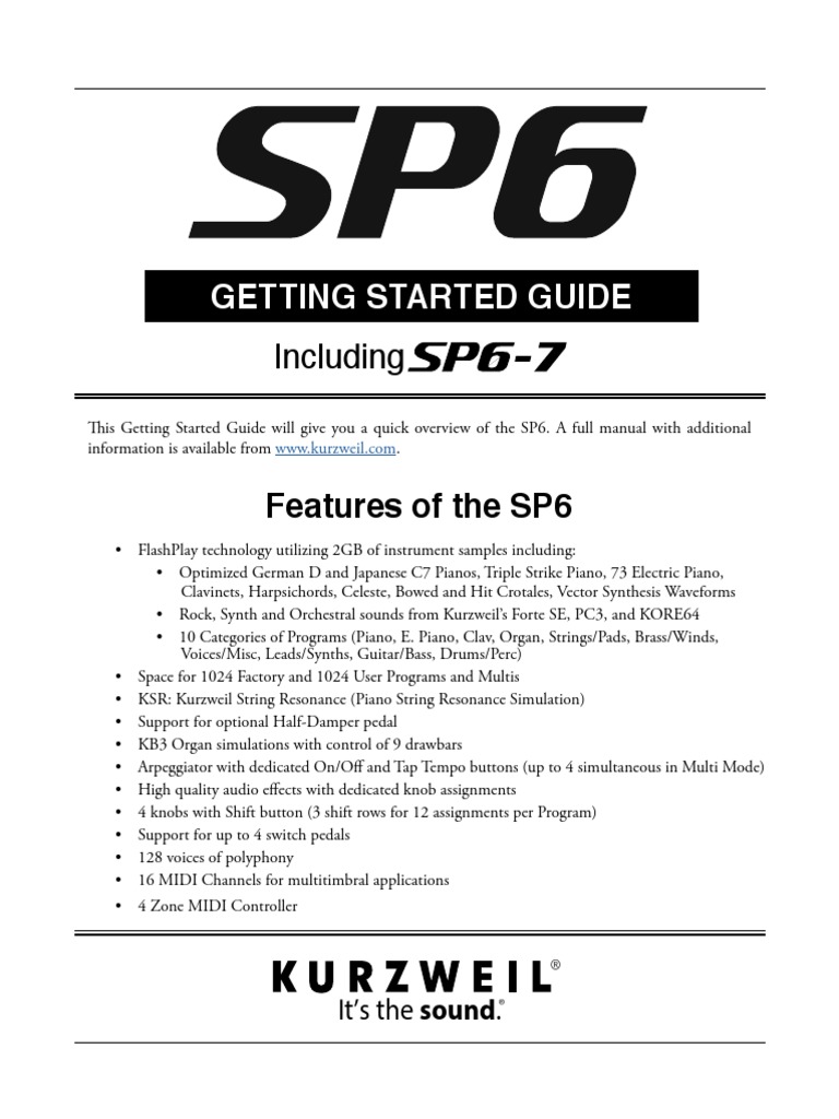 SP6 Getting Started Guide Rev C | PDF | Piano | Computer Engineering