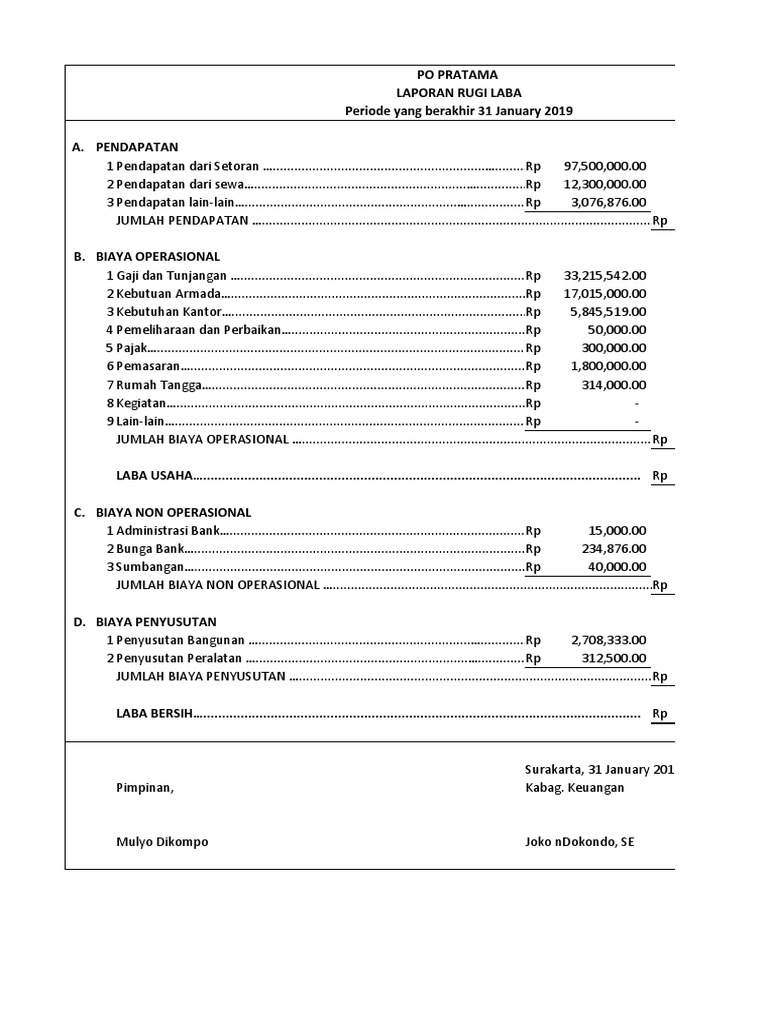 Lap. Keuangan Ayumi | PDF