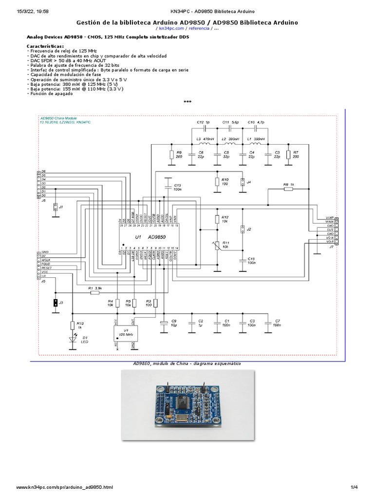 AD9850 Arduino | PDF | Frecuencia | Filtro electronico