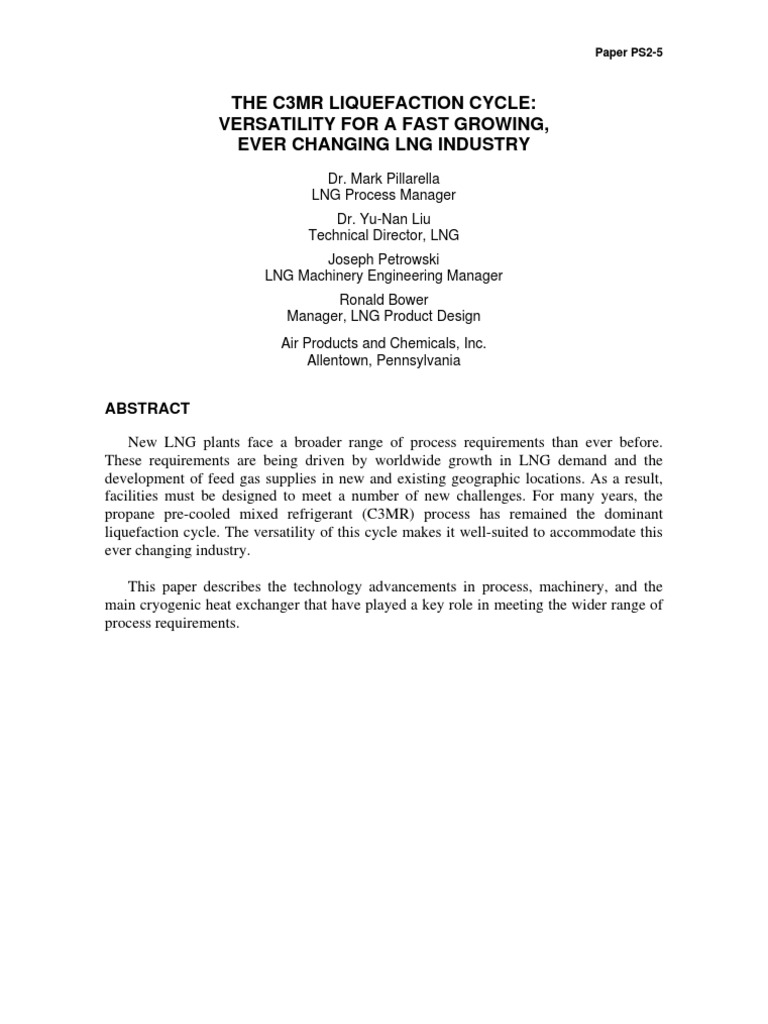 The C3MR Liquefaction Cycle | PDF | Liquefied Natural Gas | Liquefied ...