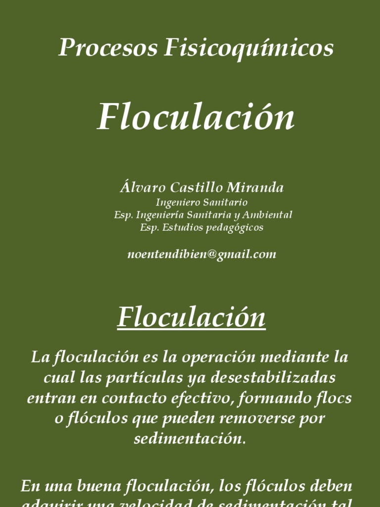 2 Floculación Procesos Est | PDF | Hidráulica | Agua