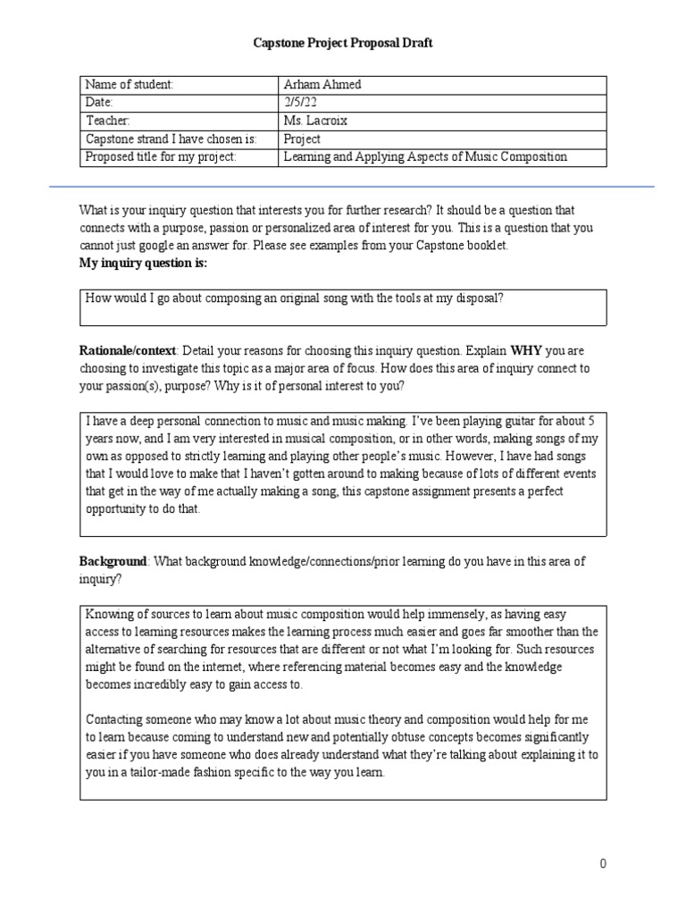 Capstone Project Proposal | PDF | Motivational | Motivation