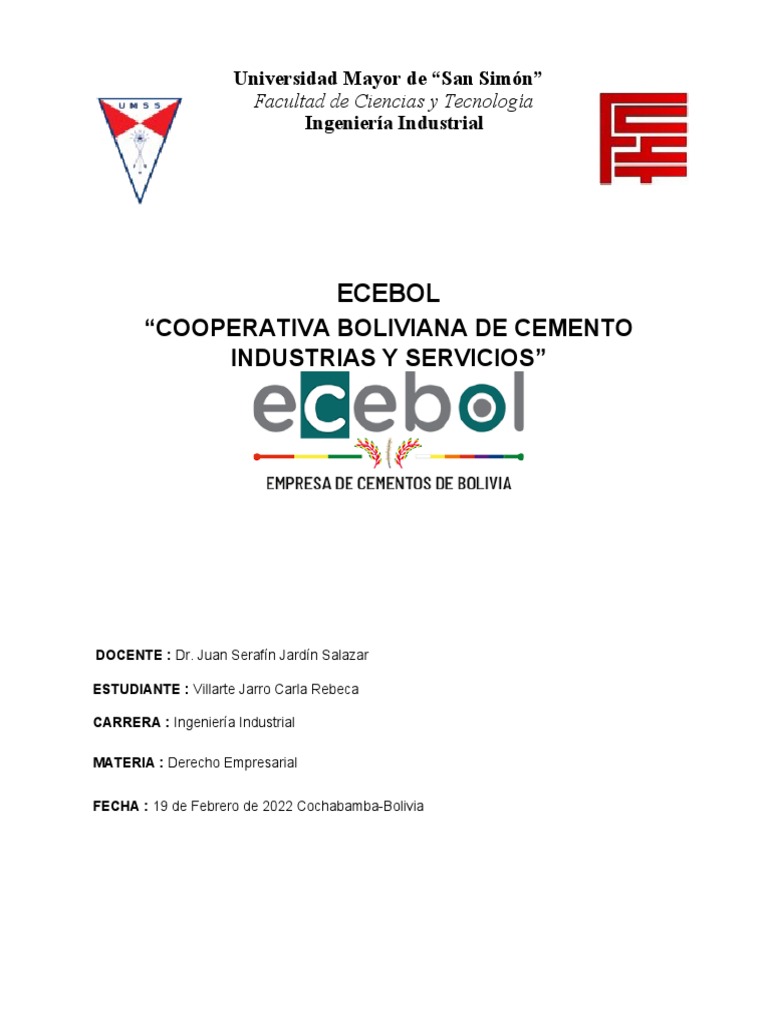 ECEBOL: Líder en Cemento y Desarrollo | PDF | Responsabilidad social ...