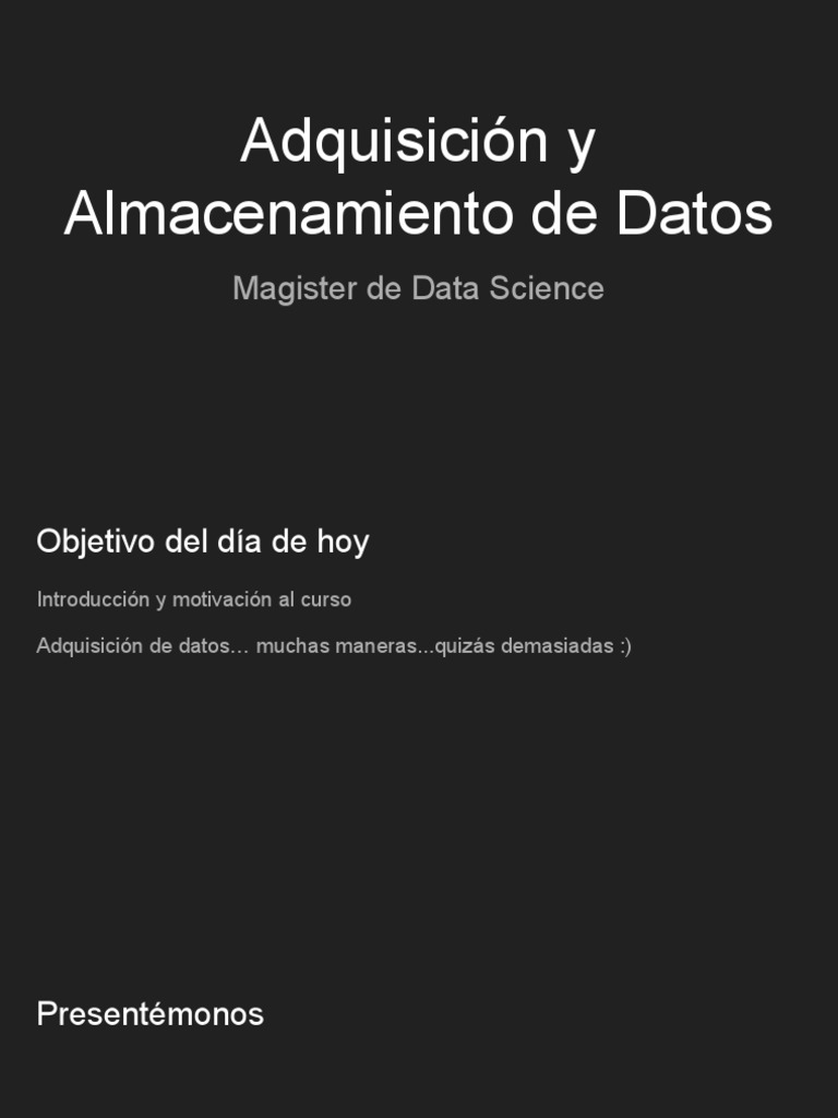 Adquisición y Almacenamiento de Datos: Magister de Data Science | PDF | Json | Python (lenguaje ...