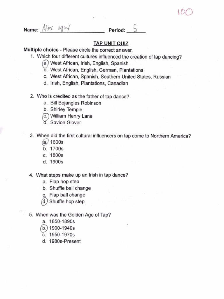 Sample Tap Quiz | PDF