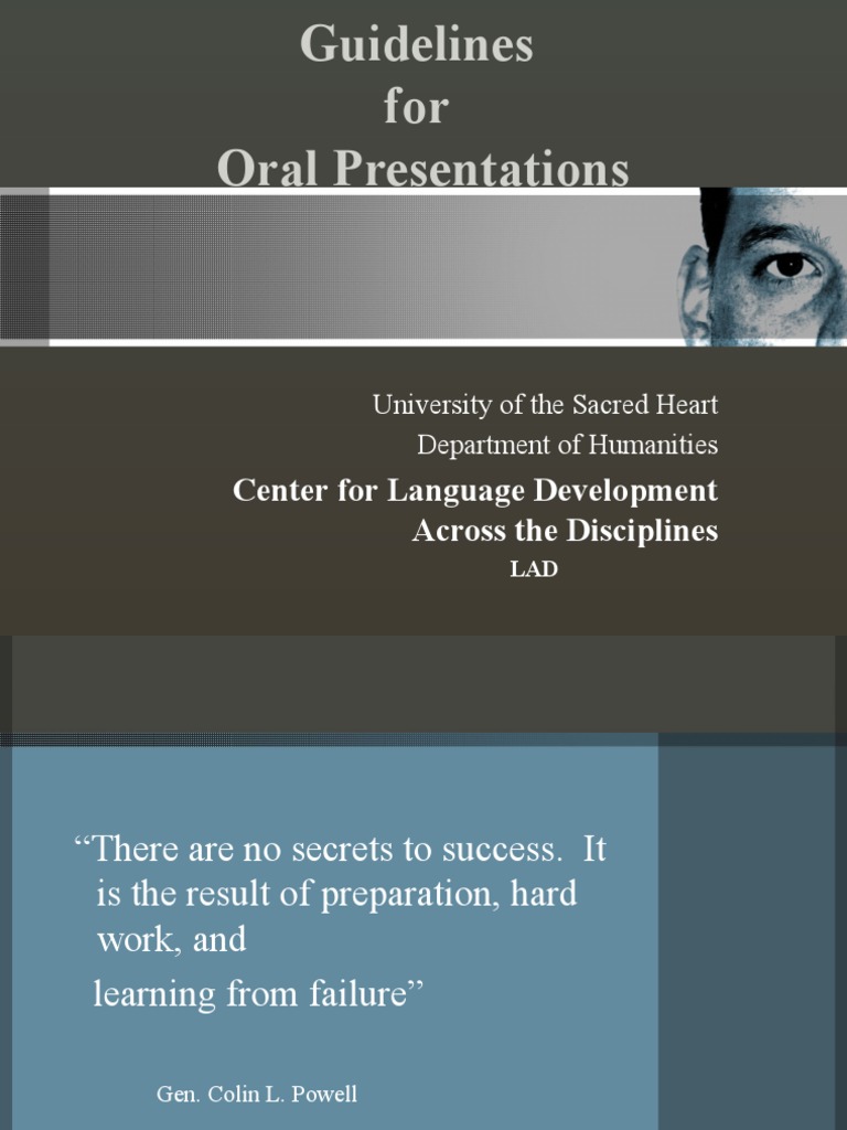 Guidelines For Oral Presentations (OLD) | PDF | Persuasion | Cognition