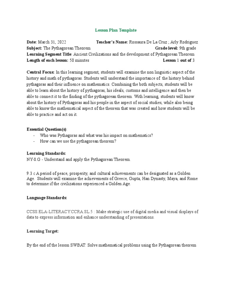 Lesson Plan Template: Ccss - Ela-Literacy - Ccra.Sl.5 | Download Free ...