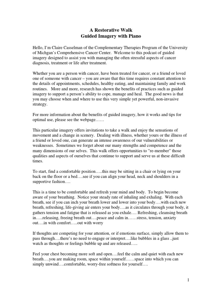 A Restorative Walk | PDF | Breathing | Cancer