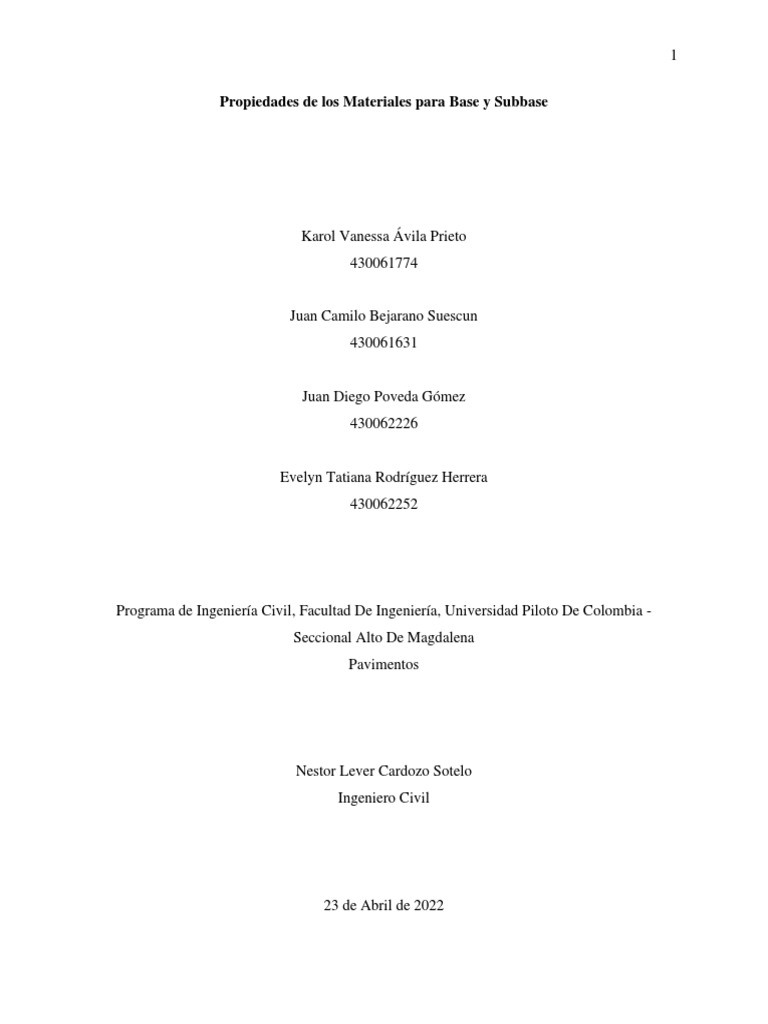 Propiedades de Los Materiales para Base y Subbase | PDF | Abrasivo | Agua