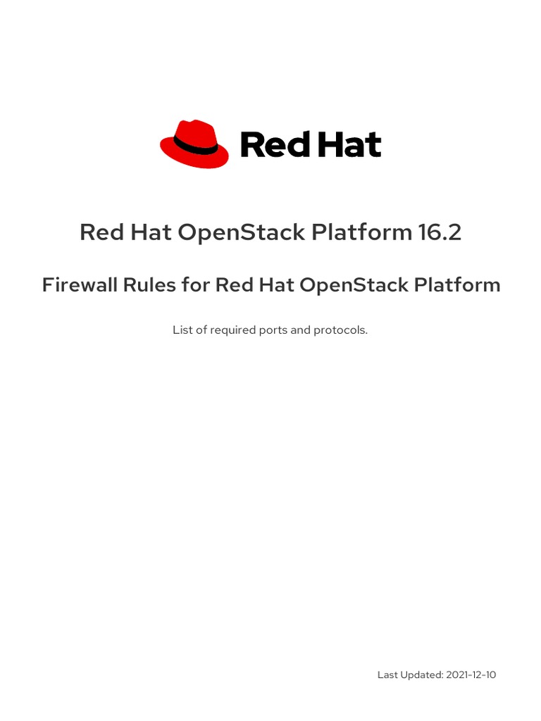 Red Hat Openstack Platform-16.2-Firewall Rules For Red Hat Openstack ...