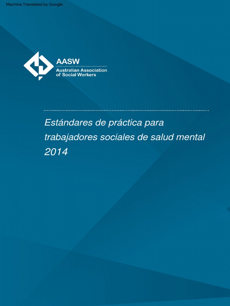 AASW Practice Standards For Mental Health Social Workers 2014 | PDF ...