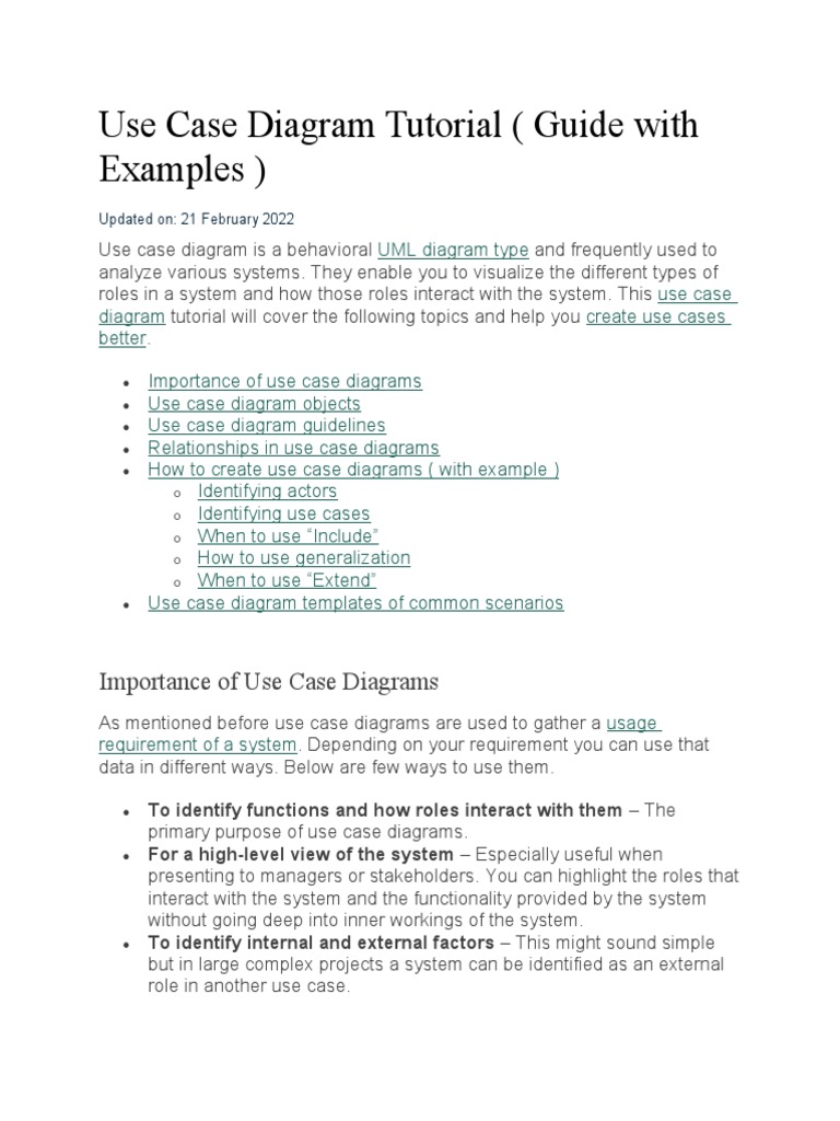 Use Case Diagram Tutorial (Guide With Examples) | PDF | Use Case ...