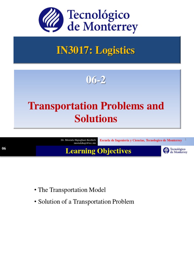 06 - 2 - Transportation Problems and Solution Methods | PDF | Linear ...
