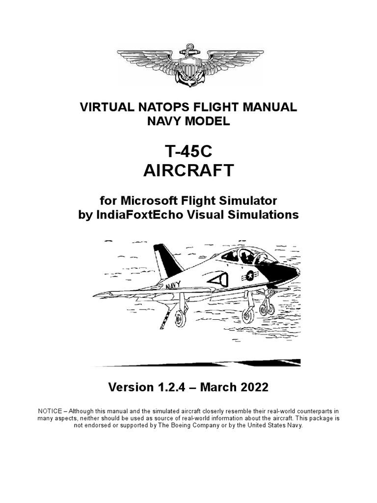 T-45C Aircraft: Virtual Natops Flight Manual Navy Model | PDF ...