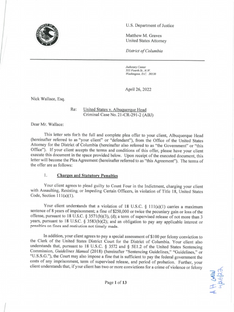 Plea Agreement Albuquerque Head | PDF