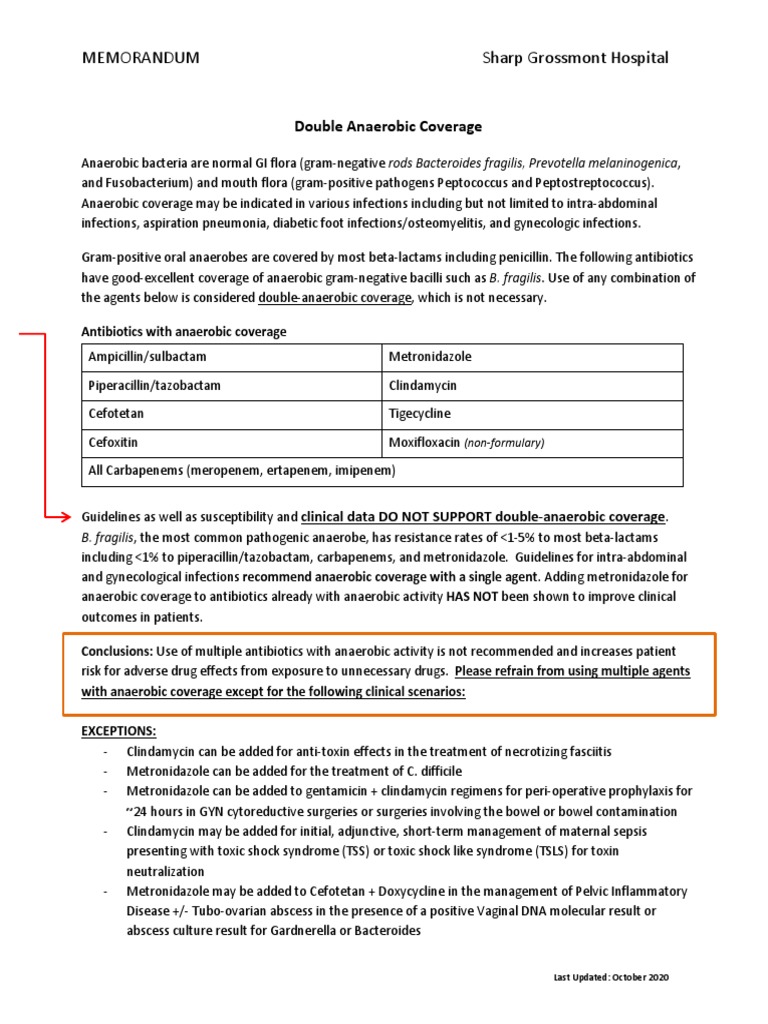 Double Anaerobic Coverage Guideline Against | PDF | Microbiology ...