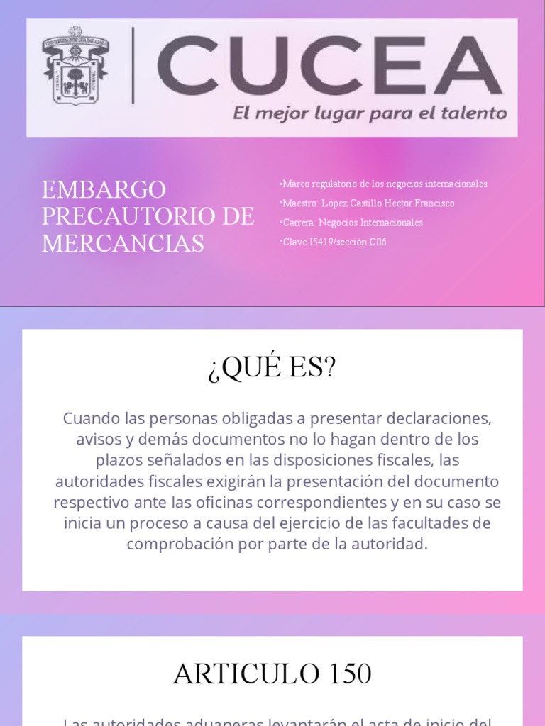 Embargo Precautorio de Mercancias | PDF | aduana | Demanda judicial