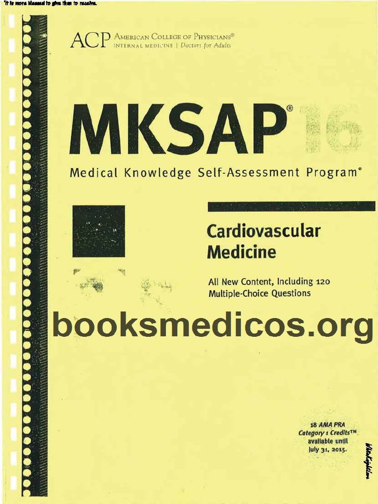 MKSAP 16 Combined Medical Knowledge Self Assessment | PDF