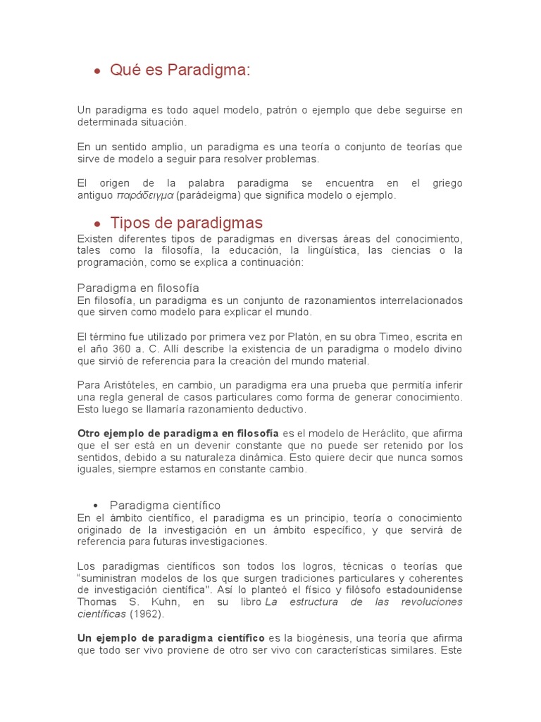 Qué Es Paradigma | PDF | Paradigma | Aprendizaje