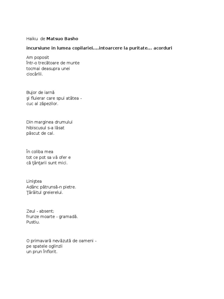 Haiku de Matsuo Basho - Compress | PDF