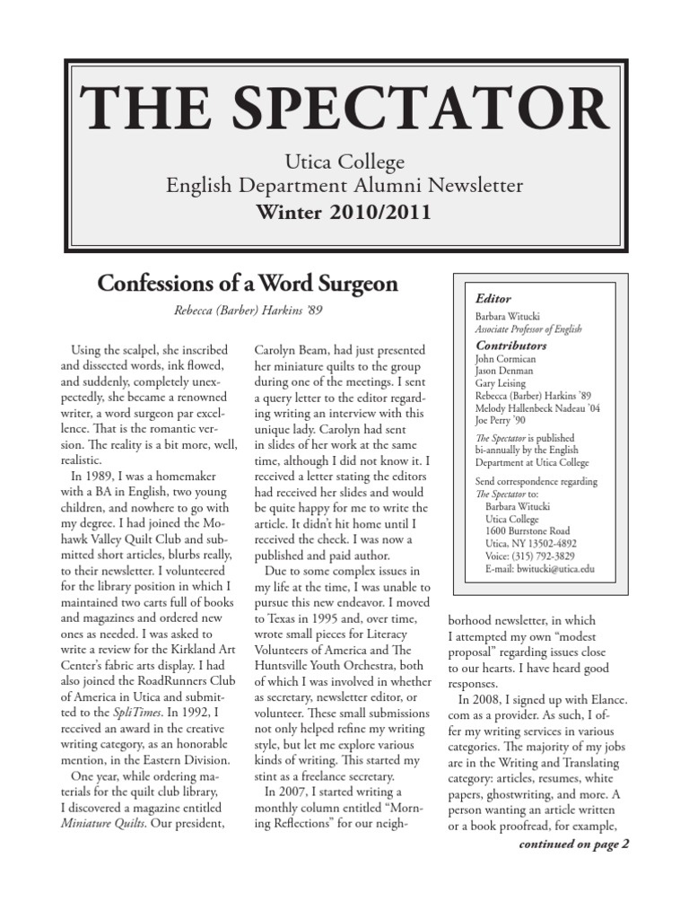 The Spectator: Confessions of A Word Surgeon | PDF | John Keats