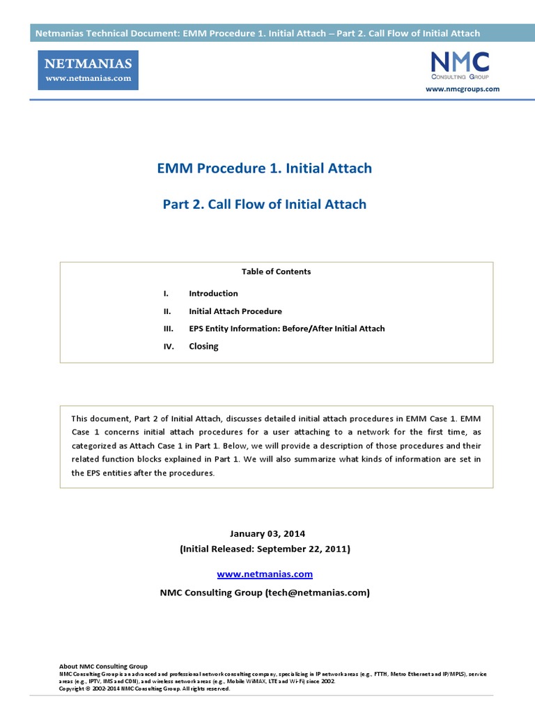 EMM Procedure - 1. Initial Attach (Part 2) (En) | PDF | Network ...