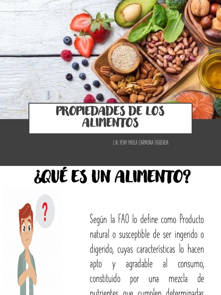 9.propiedades de Los Alimentos | PDF | Alimentos | Dieta y nutrición