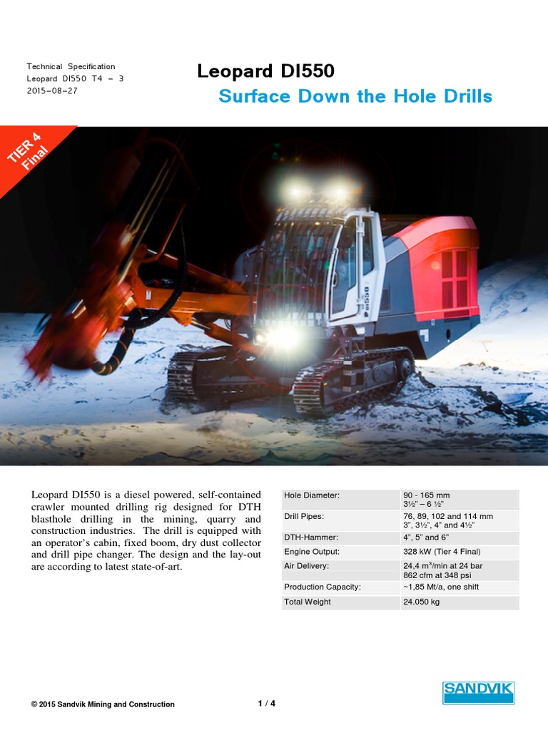 Technical Specification Leopard Di550 t4 - 3 | PDF | Drill | Drilling
