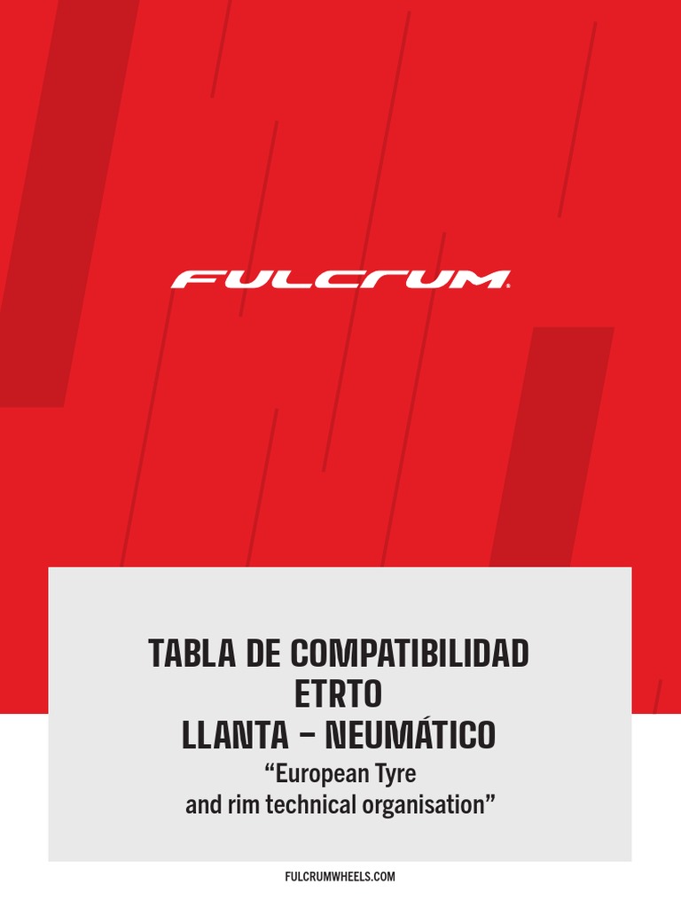 Fulcrum ETRTO Compatibility Table ESP Rev01 02 2021 | PDF