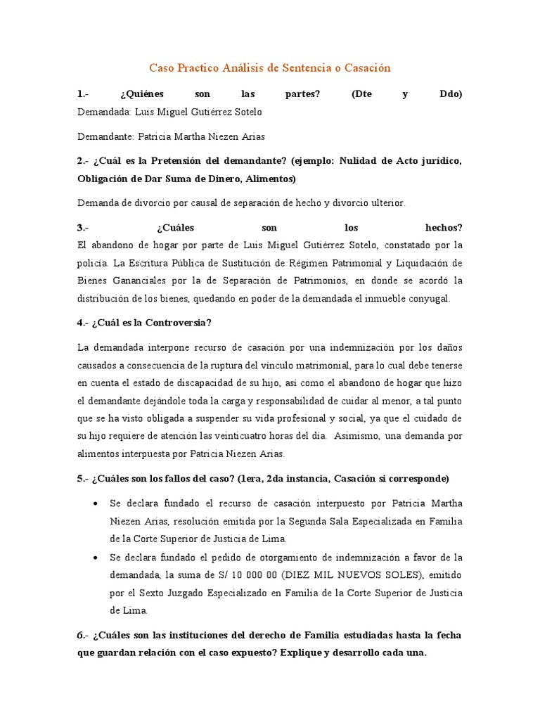 Caso Practico Análisis de Sentencia o Casación | PDF
