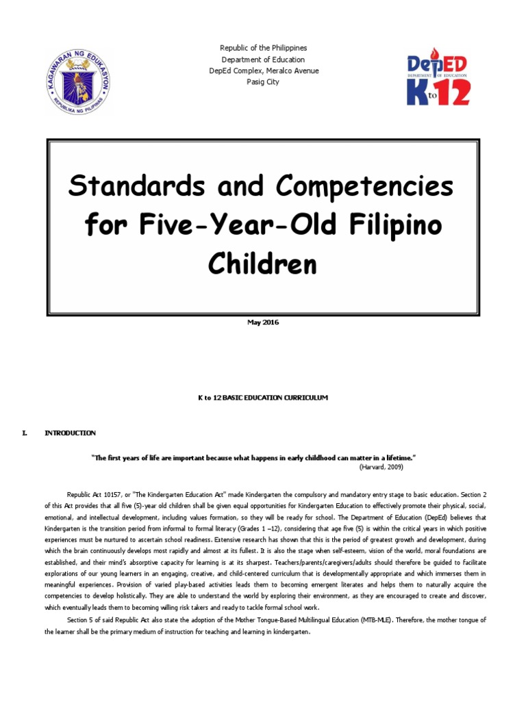Kindergarten Curriculum Framework Overview | PDF | Learning | Curriculum