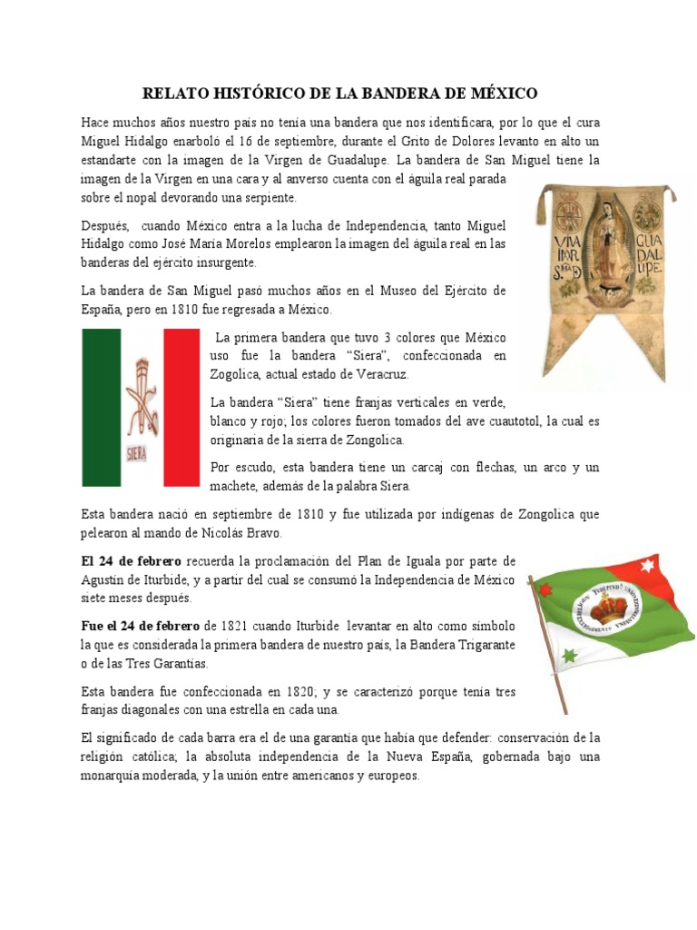 Relato Histórico de La Bandera de México | PDF | México