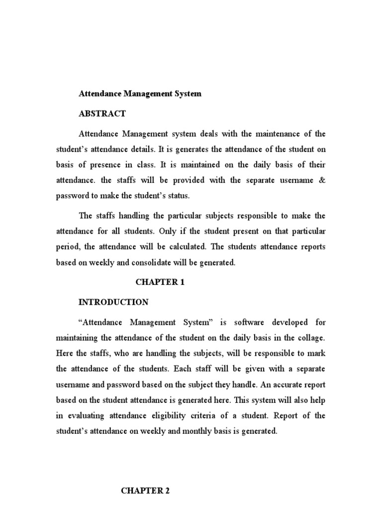 Attendance Management System Original | PDF | Php | My Sql