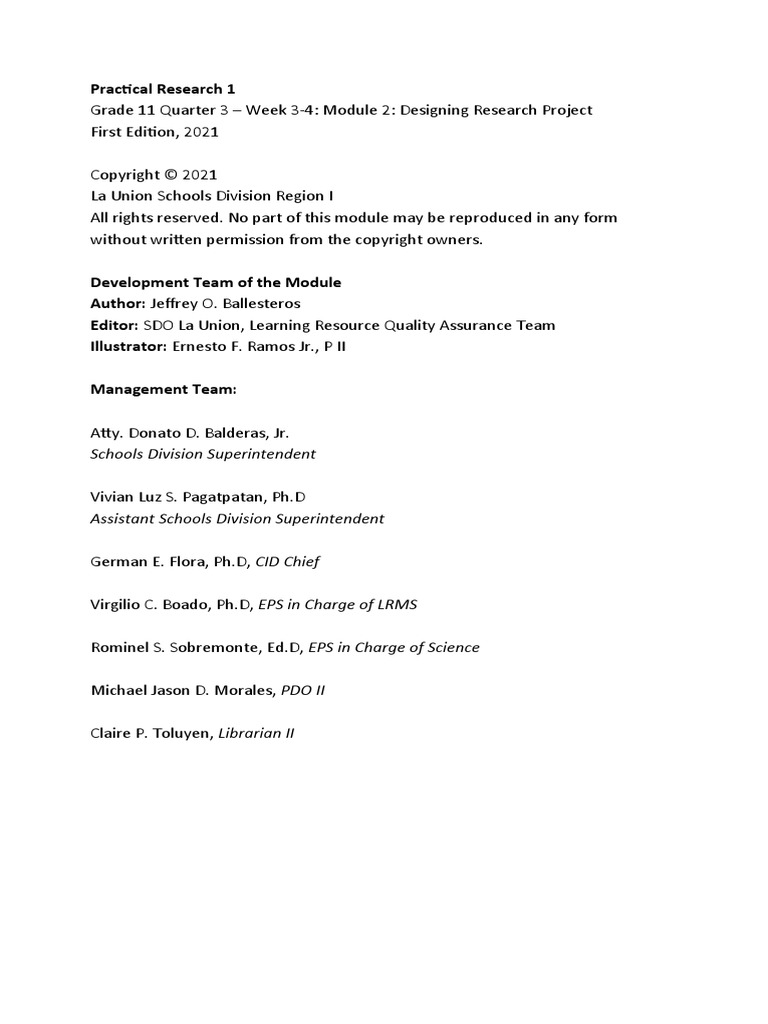 Practical Research 1 | PDF | Question | Paragraph