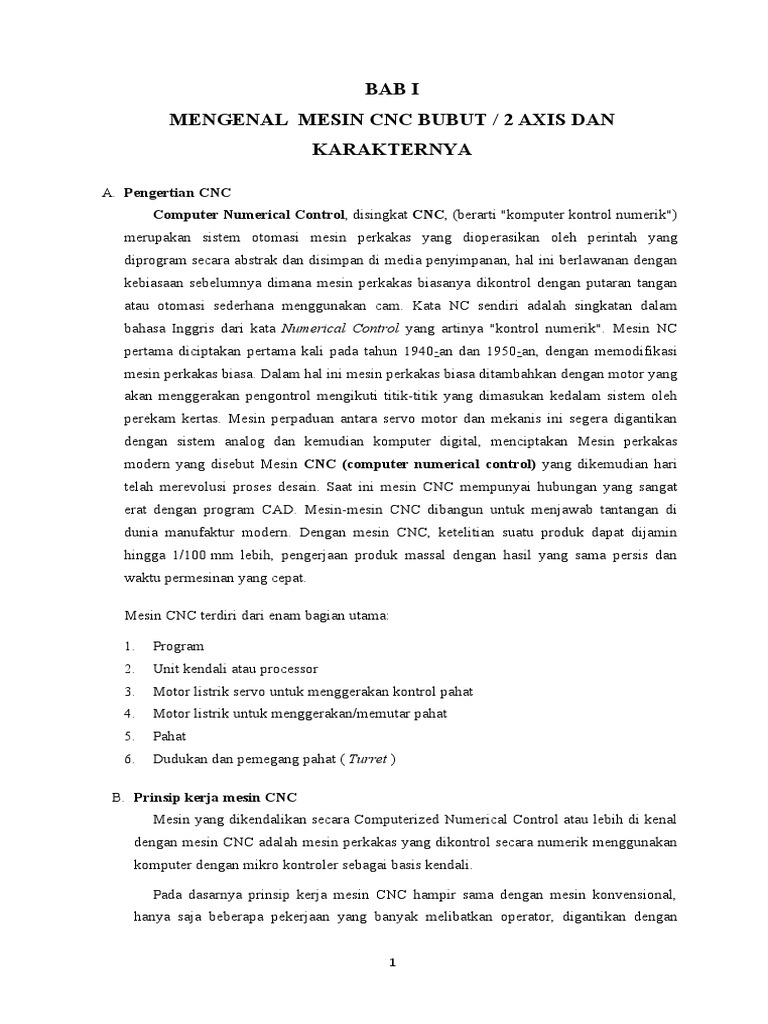 Praktik Mesin CNC Bubut | PDF