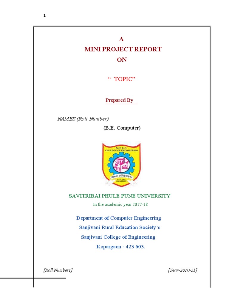 Final Report Format Scoa 2020-21 | PDF