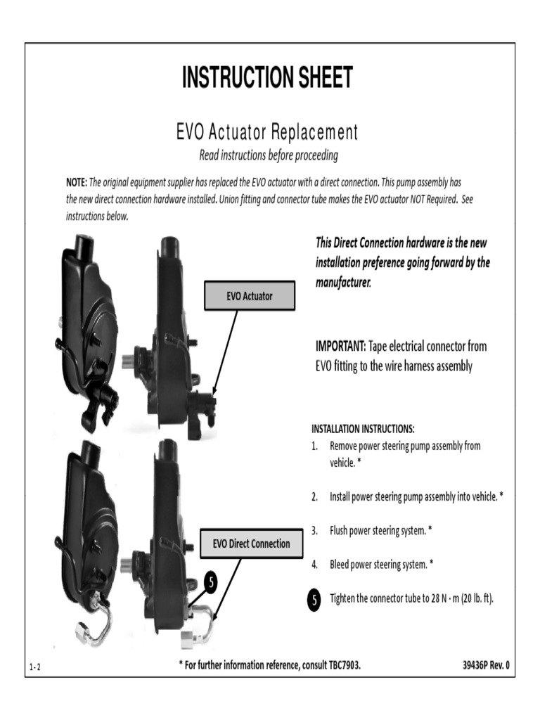 Instruction Sheet: EVO Actuator Replacement EVO Actuator Replacement ...