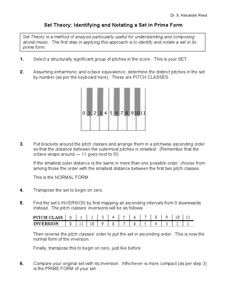 Set Theory Basics | PDF | Pitch (Music) | Musical Compositions