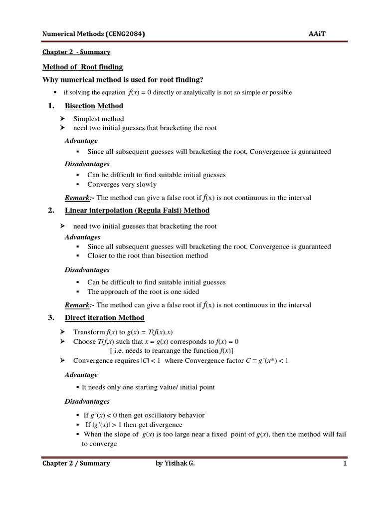 Method of Root Finding Why Numerical Method Is Used For Root Finding ...