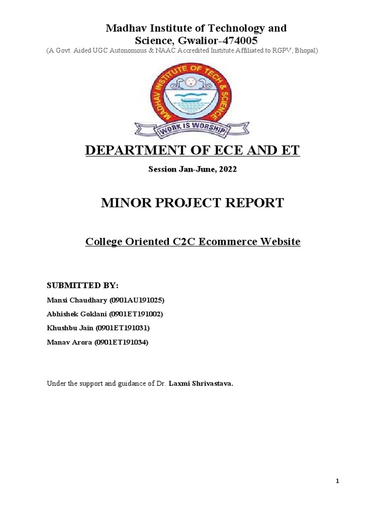 Minor Project Report | PDF | E Commerce | Web 2.0