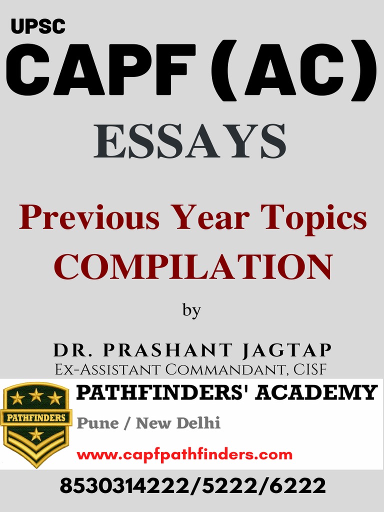 CAPF AC Essay Topics Compilation | PDF | Agriculture | Climate Change