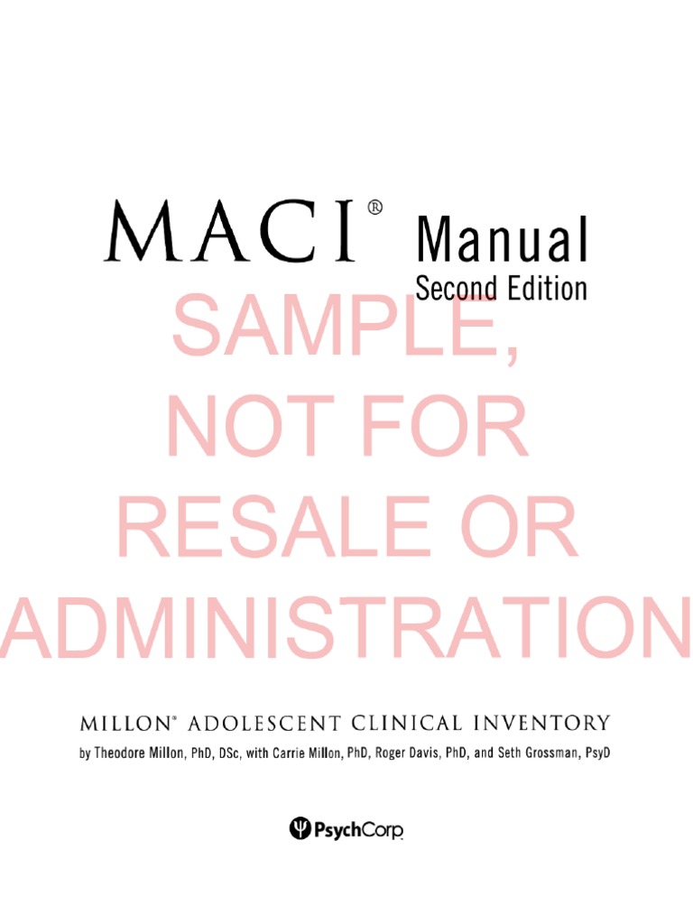 MACI Manual Chapter 1 | PDF
