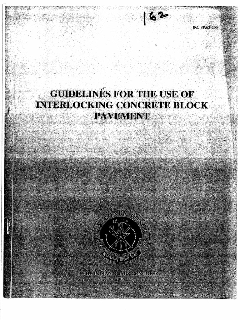 IRC-SP-63-2004 Guidelines For The Use of Interlocking Concrete Block Pavement | PDF