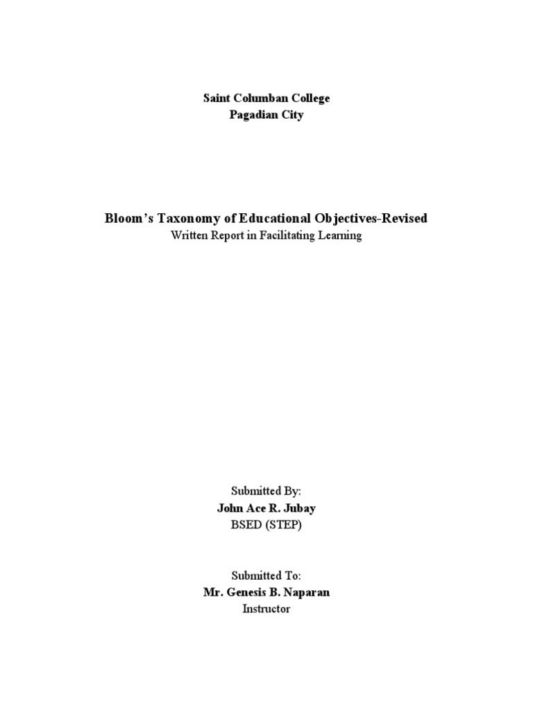 Facilitating Learning Written Report | PDF | Affect (Psychology) | Learning