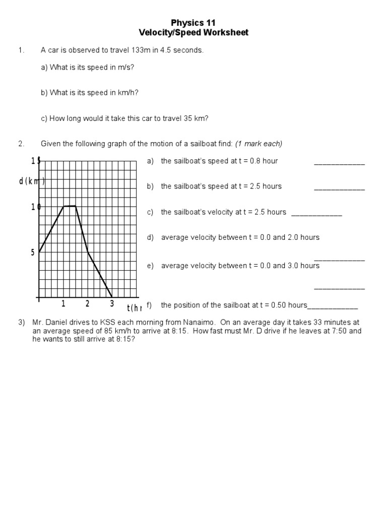 High School Physics Speed Problems | PDF | Teaching Methods & Materials
