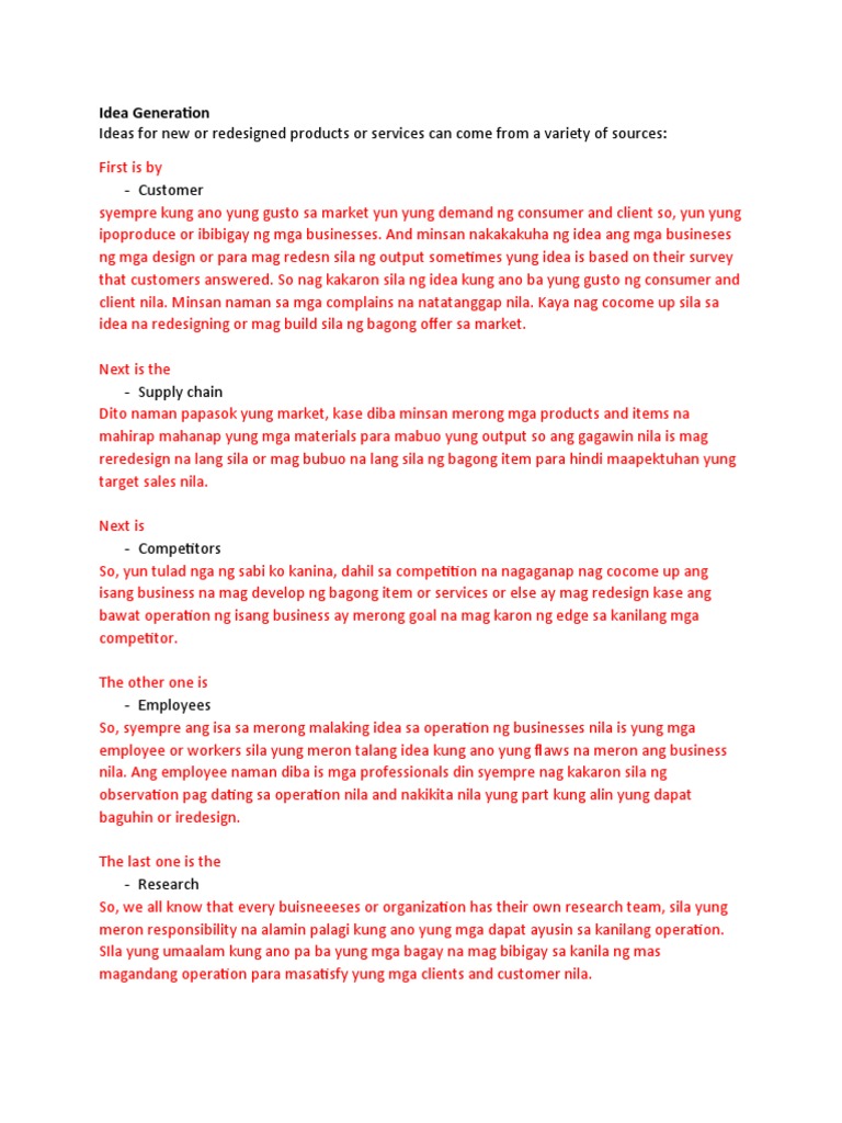 Idea Generation | PDF