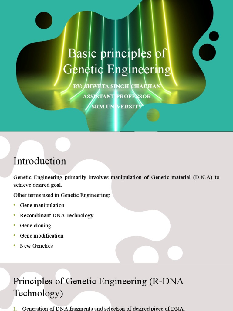 Basic Principles of Genetic Engineering | PDF